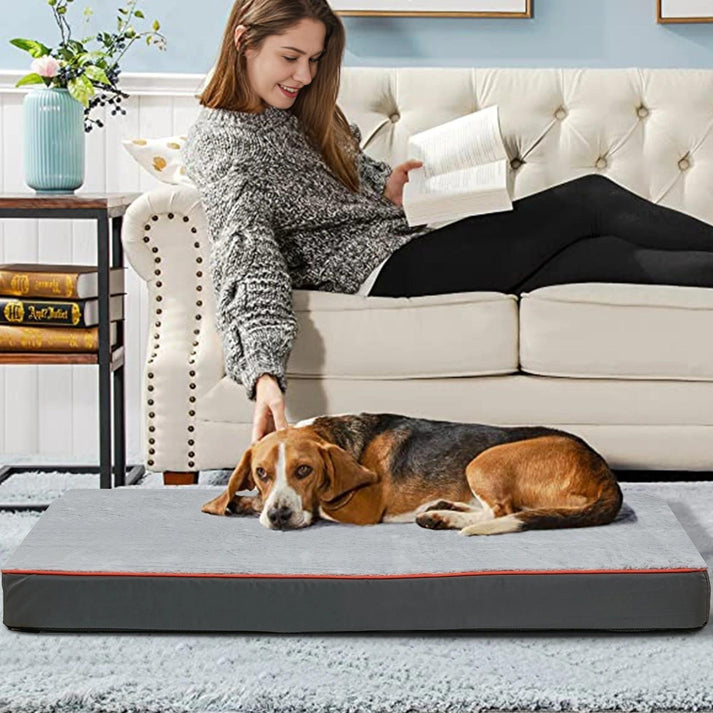 Rectangular Orthopedic Dog Bed for All Sizes - Gray